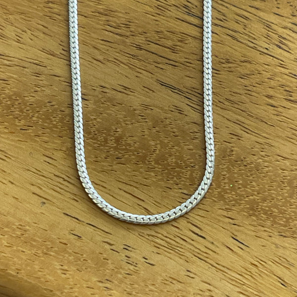 Sterling Silver Flat Curve Link Chain Necklace – SilverPlus Jewellery