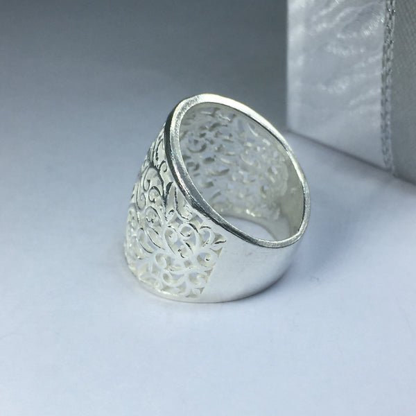 Wide Scroll Ring – SilverPlus Jewellery